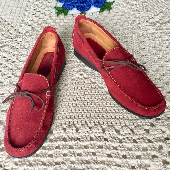 Cole Haan | Shoes | Cole Haan Suede Red Loafer 75 Women Euc | Poshmark